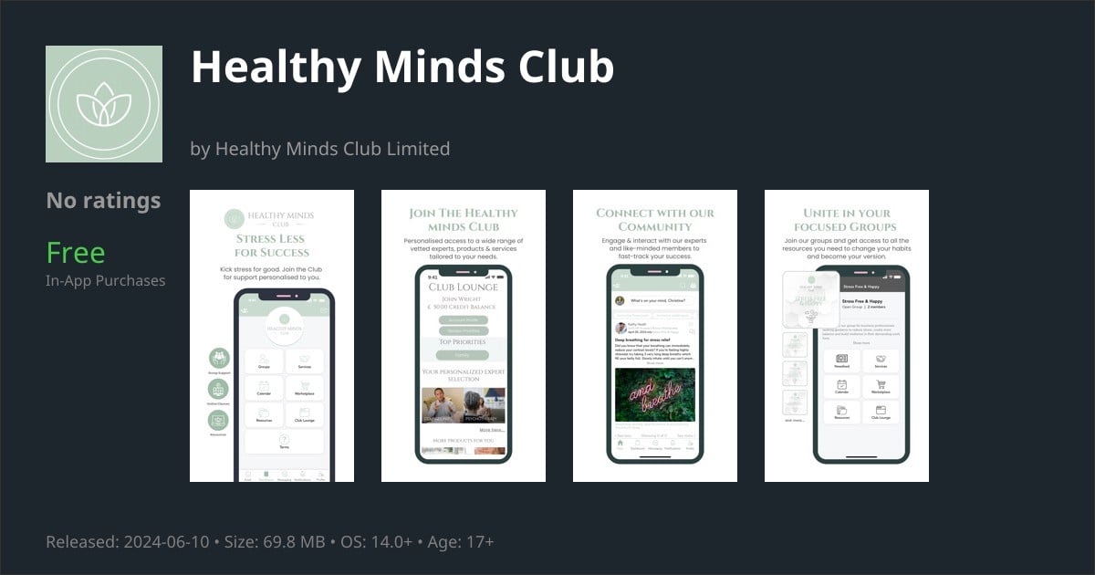 Healthy Minds Club App Reviews – Features, Pricing & User Ratings