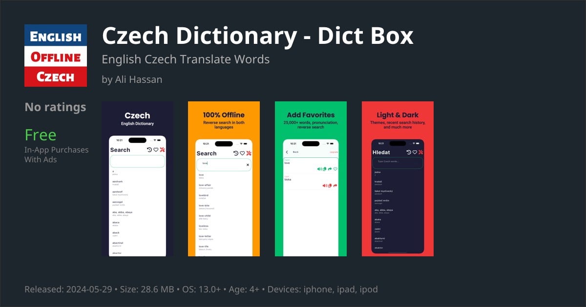 Czech Dictionary App for iPhone - Download