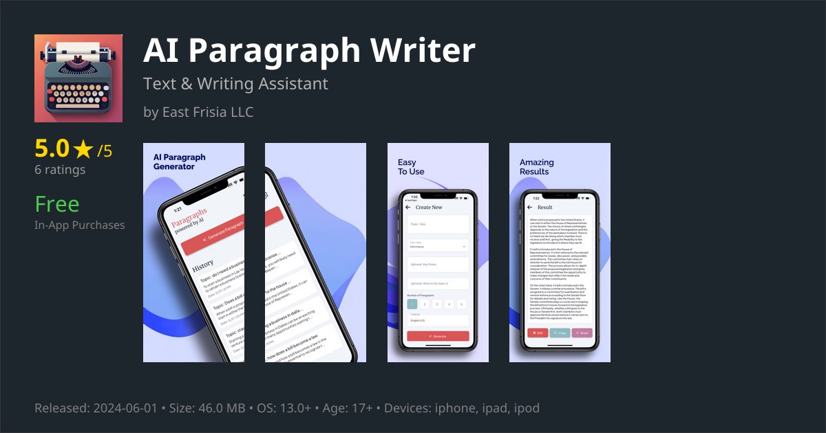 AI Paragraph Writer App Reviews – Features, Pricing & User Ratings