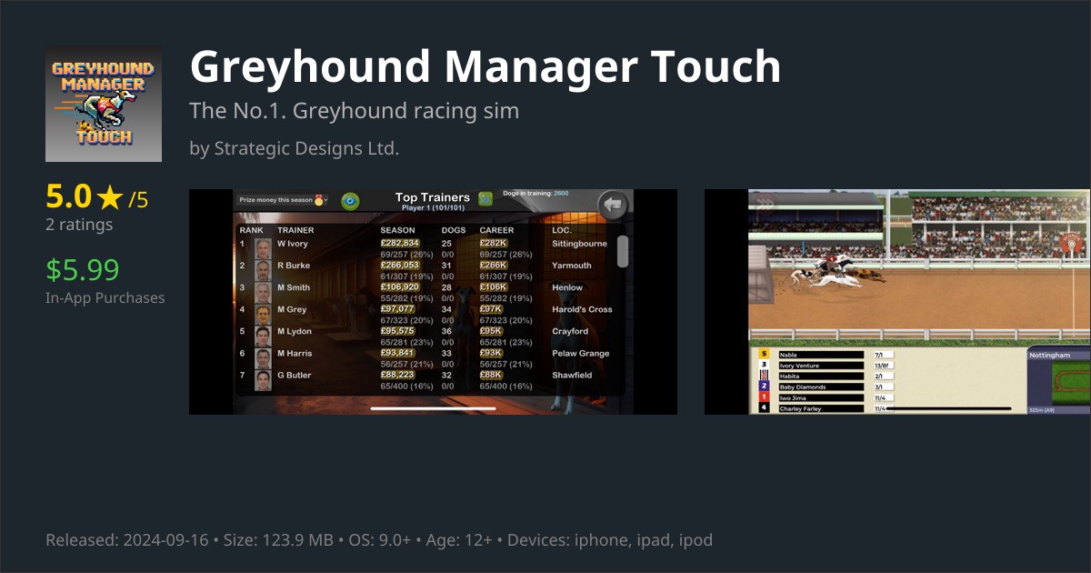 Greyhound Manager Touch Game Reviews – Features, Pricing & User Ratings