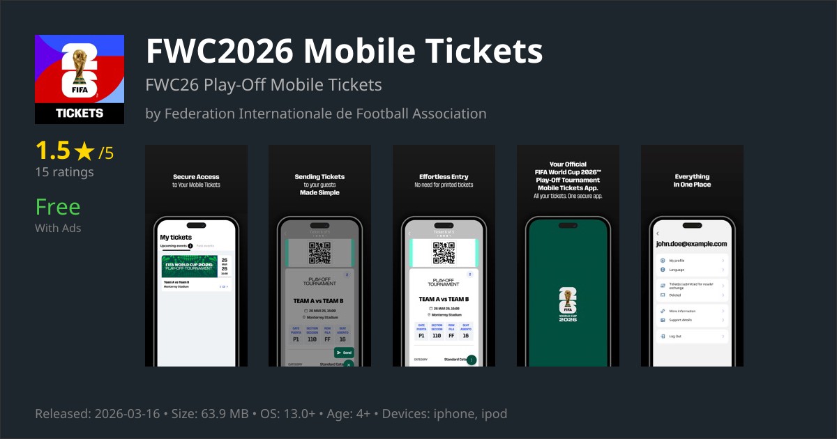 FWC2026 Mobile Tickets app for iPhone — Download
