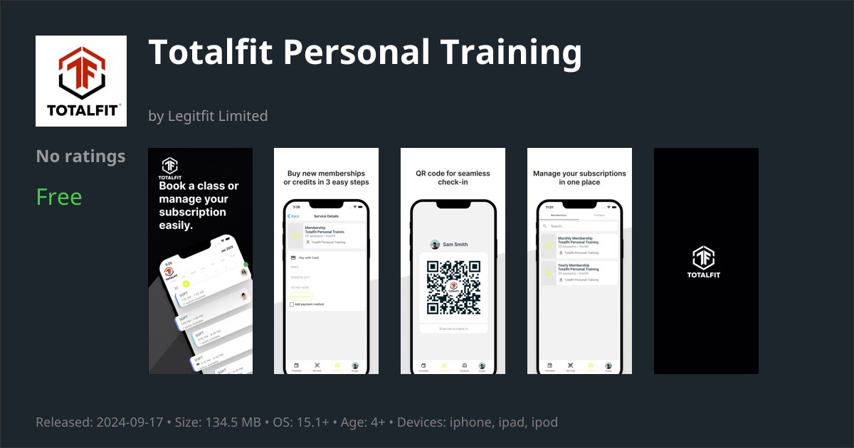 Totalfit Personal Training App for iPhone - Download