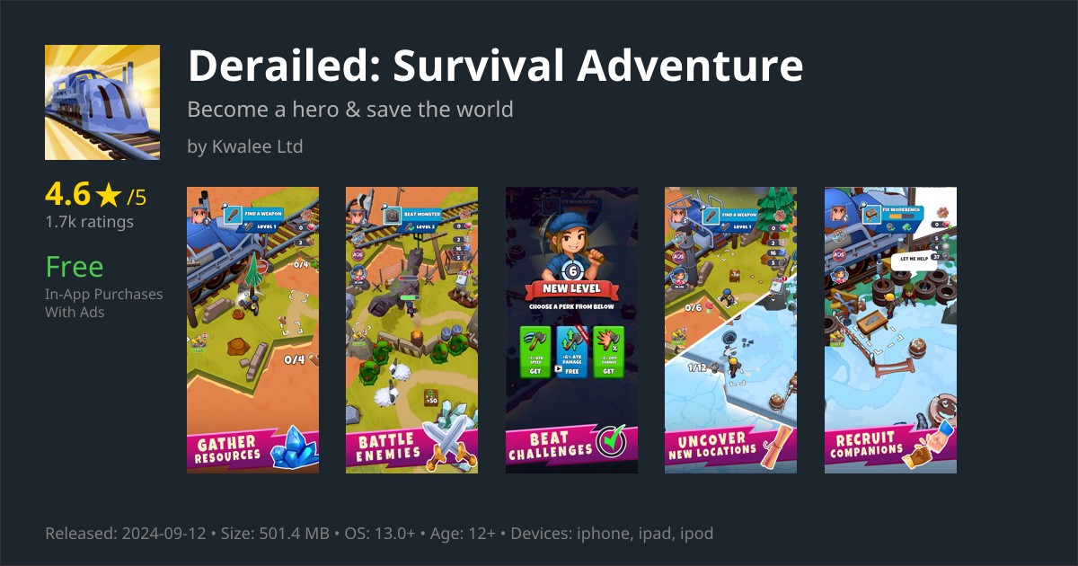 Derailed: Survival Adventure - Train Game, Survival, Quests