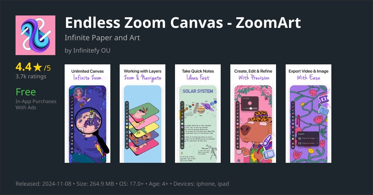 Endless Zoom Canvas app for iPhone — Download