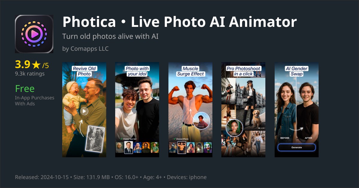 Photica・Live Photo AI Animator App Reviews – Features, Pricing & User ...