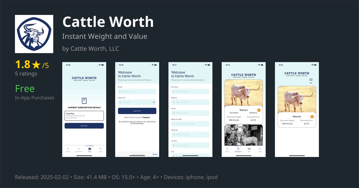 Cattle Worth App Reviews – Features, Pricing & User Ratings
