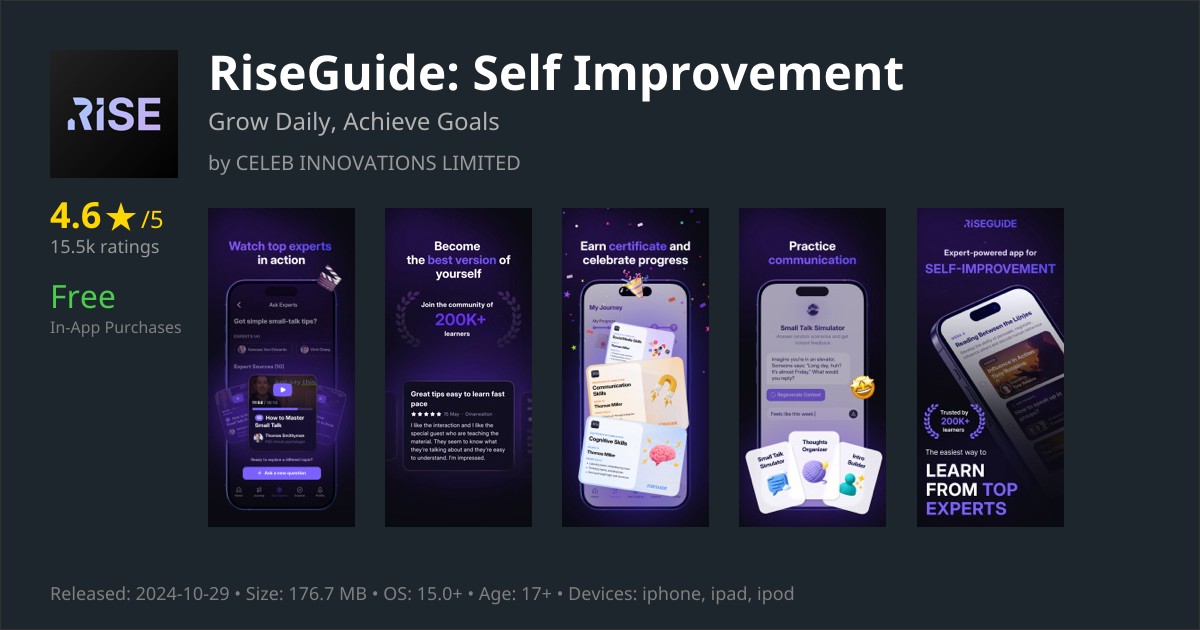 RiseGuide app for iPhone — Download