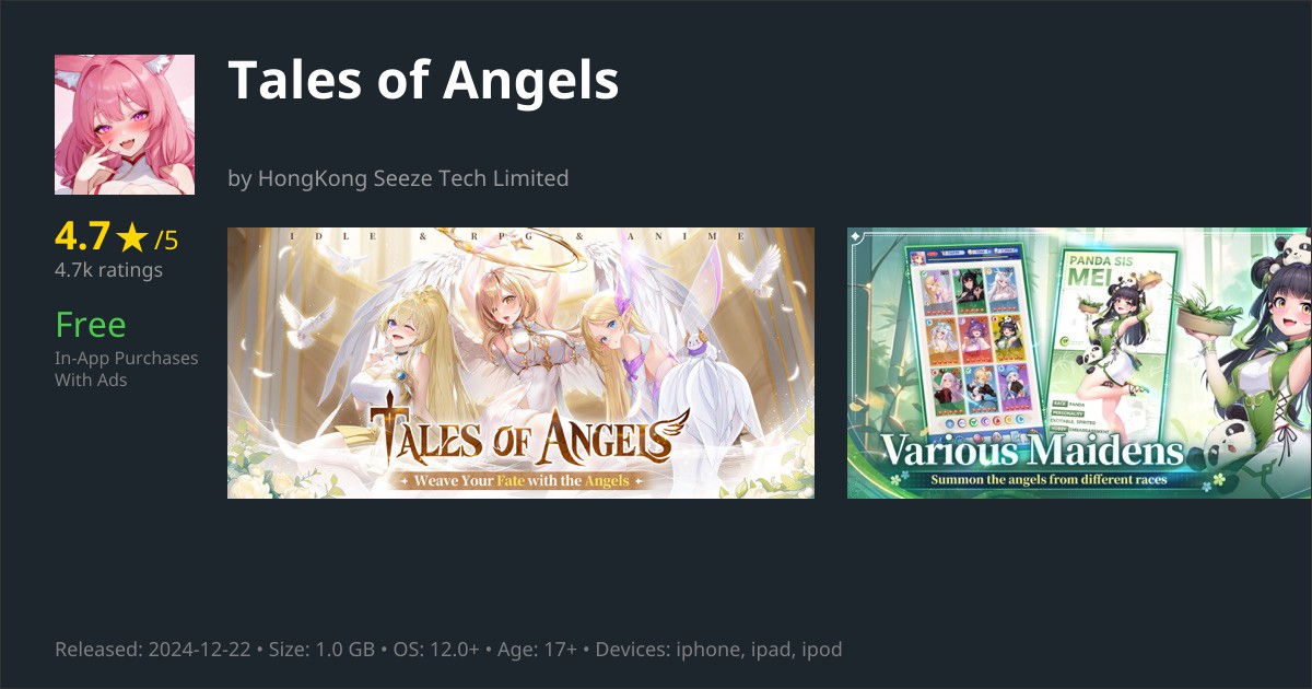 Tales of Angels - Idle RPG, Anime, Angel Collection | AppsHunter