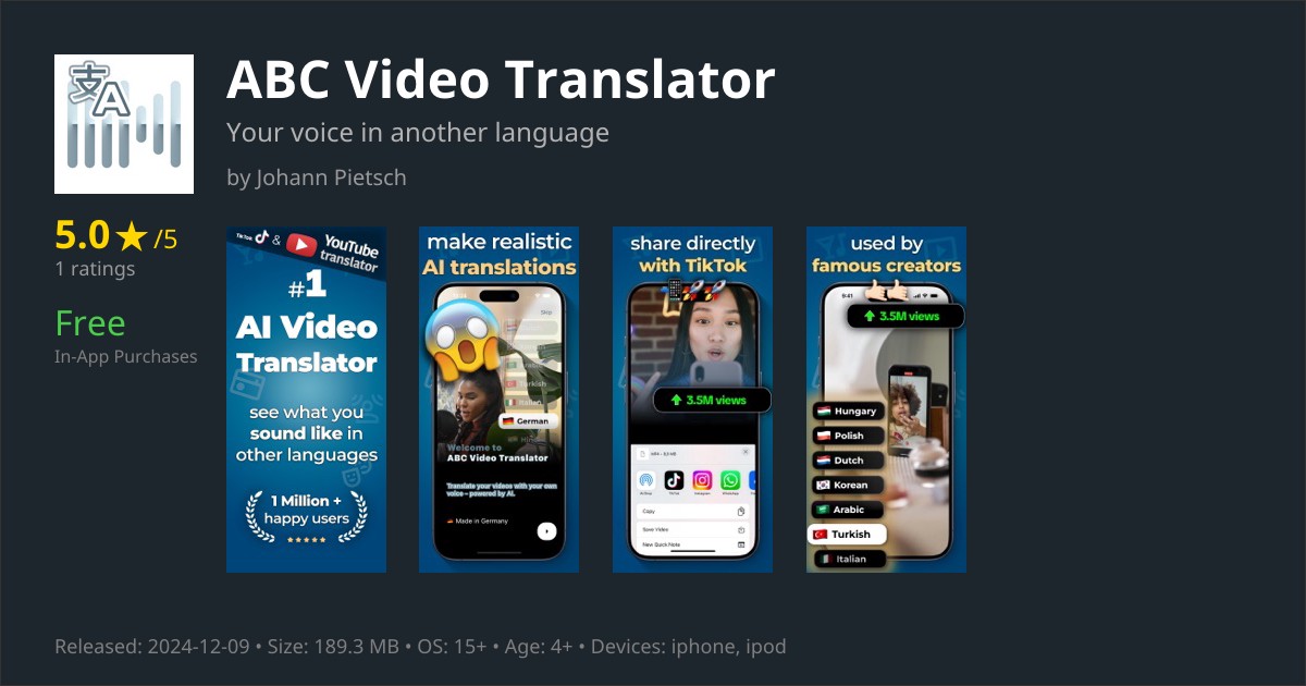 ABC Video Translator app