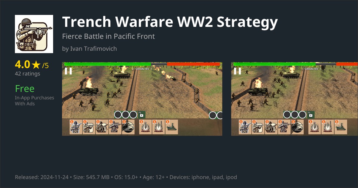 Trench Warfare WW2 Strategy Game Reviews – Features, Pricing & User Ratings