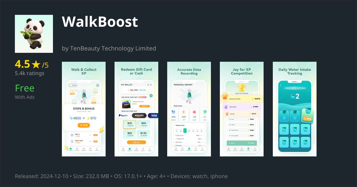 WalkBoost - Step Tracker & Rewards App