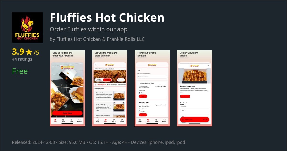 Fluffies Hot Chicken app for iPhone — Download