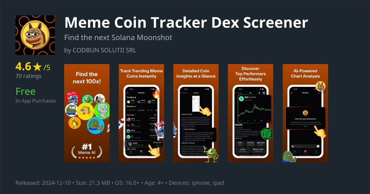 Meme Coin Tracker Dex Screener app