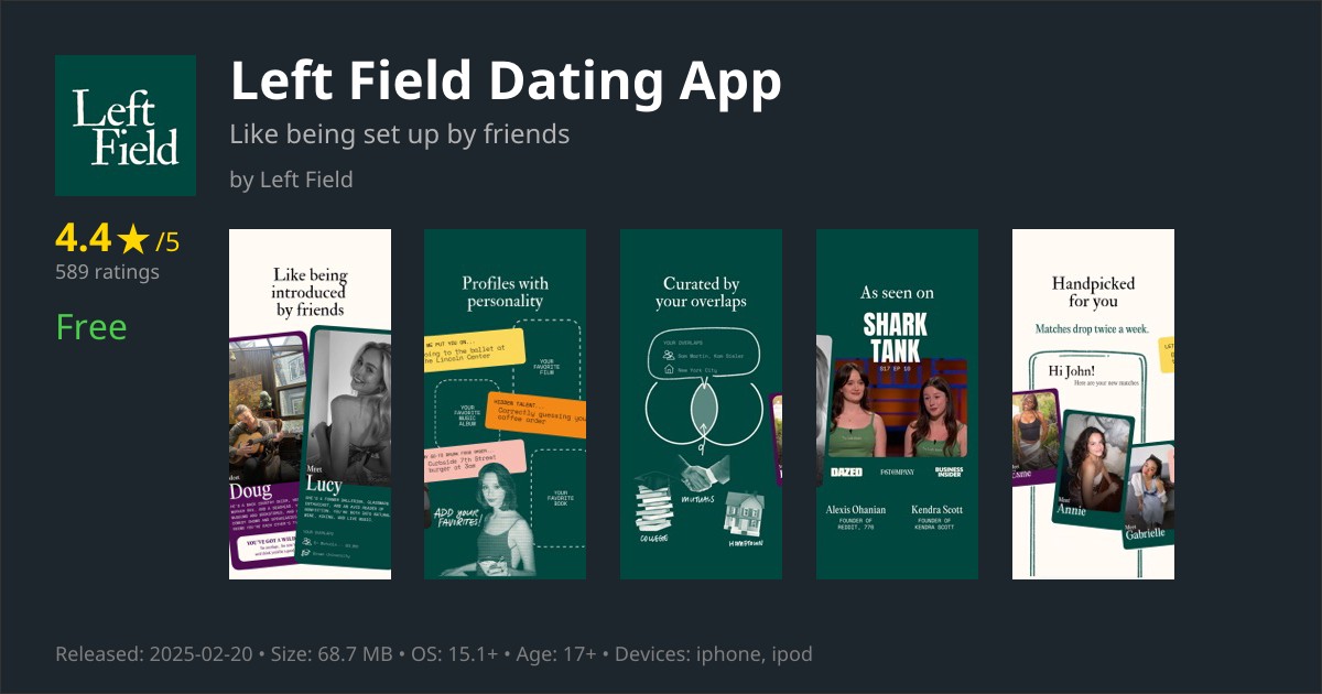 Left Field Dating App - Friend Introductions | AppsHunter