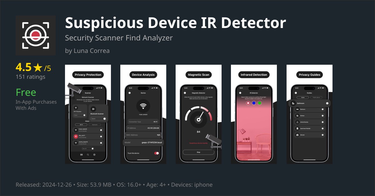 Suspicious Device IR Detector App Reviews – Features, Pricing & User ...