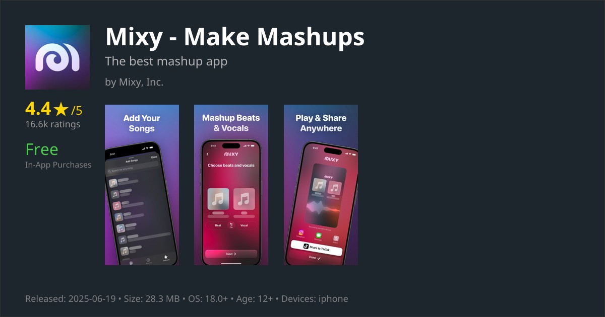 Mixy - Music Mashup Maker & DJ App