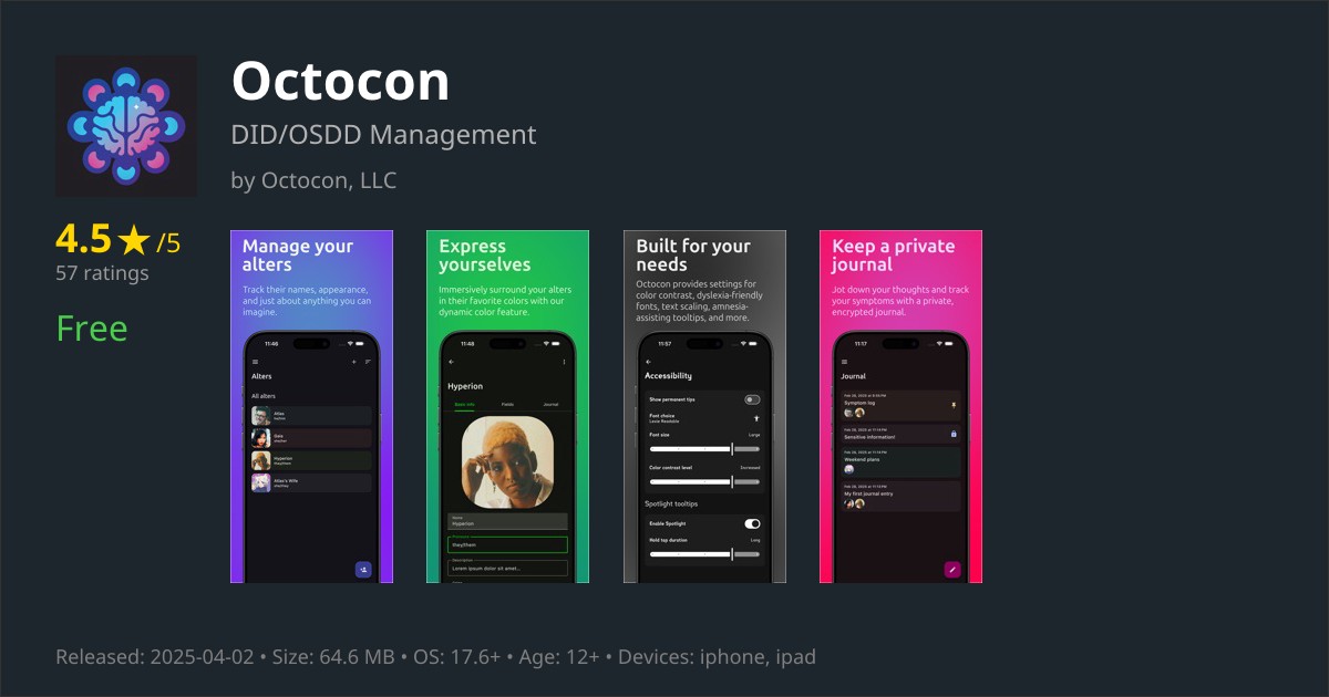 Octocon - DID/OSDD Management & Journaling App