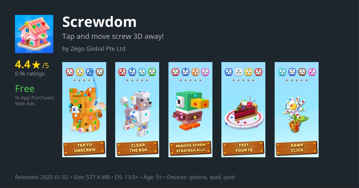 Screwdom Game Reviews – Features, Pricing & User Ratings