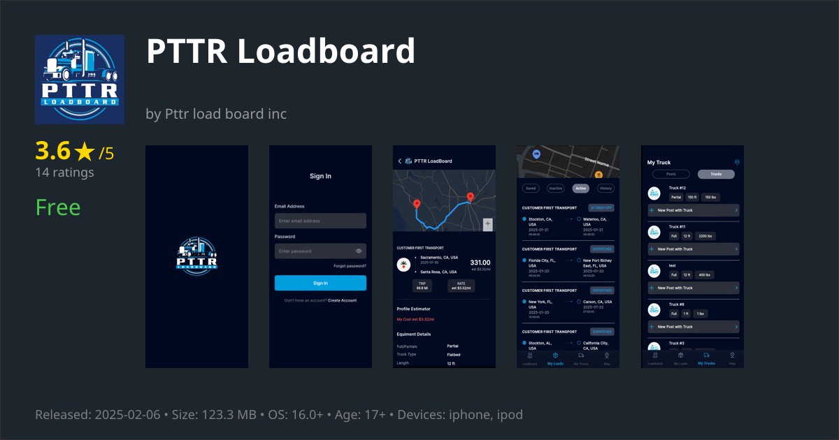 PTTR Loadboard App Reviews – Features, Alternatives & User Ratings
