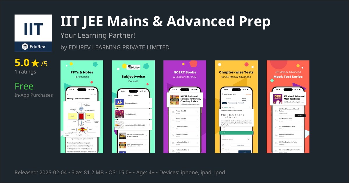 IIT JEE Mains & Advanced Prep App Reviews – Features, Pricing & User ...