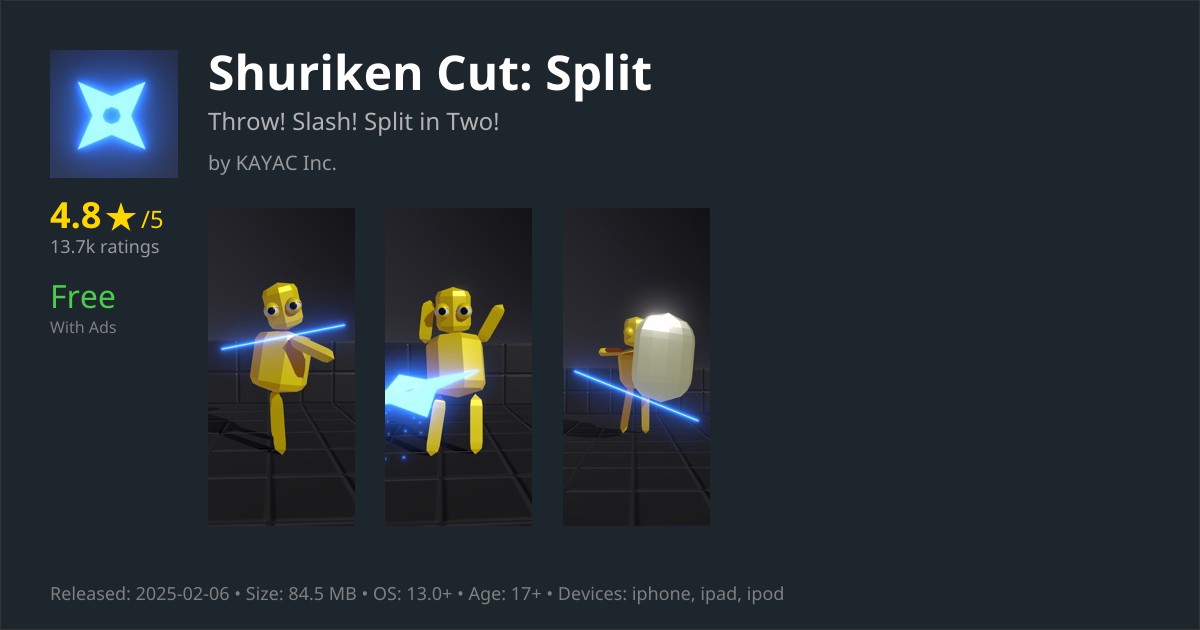 Shuriken Cut game for iPhone — Download
