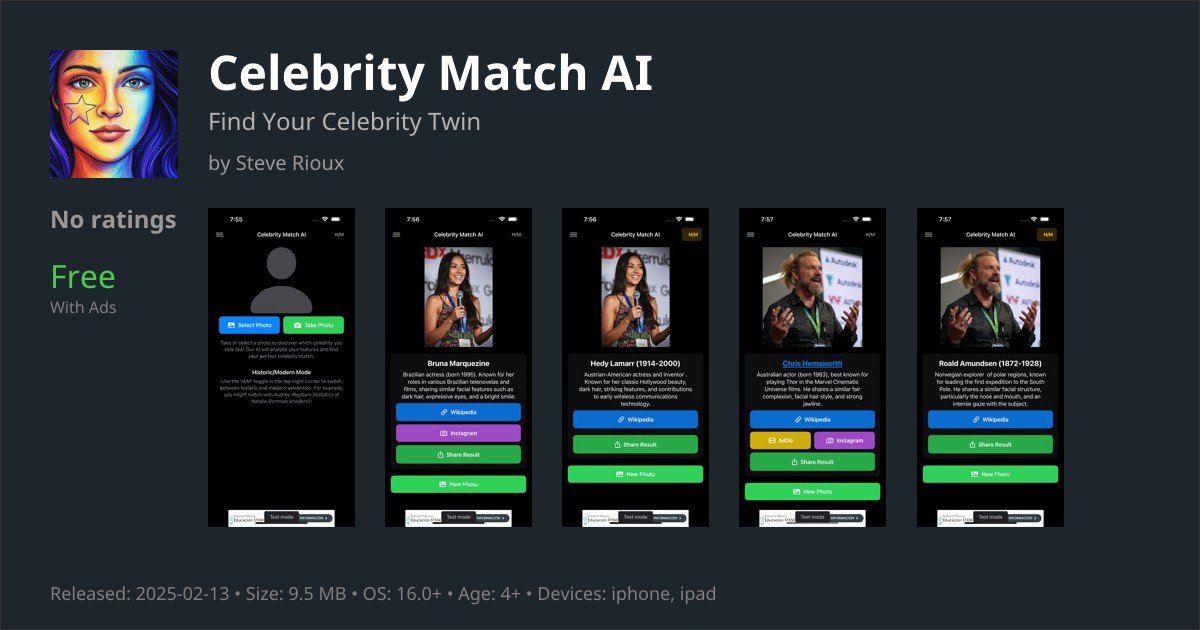 Celebrity Match AI app for iPhone — Download