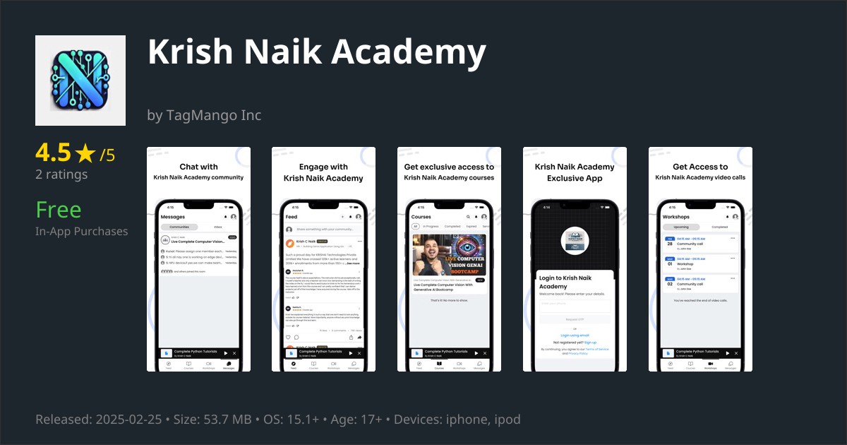 Krish Naik Academy App Reviews – Features, Pricing & User Ratings