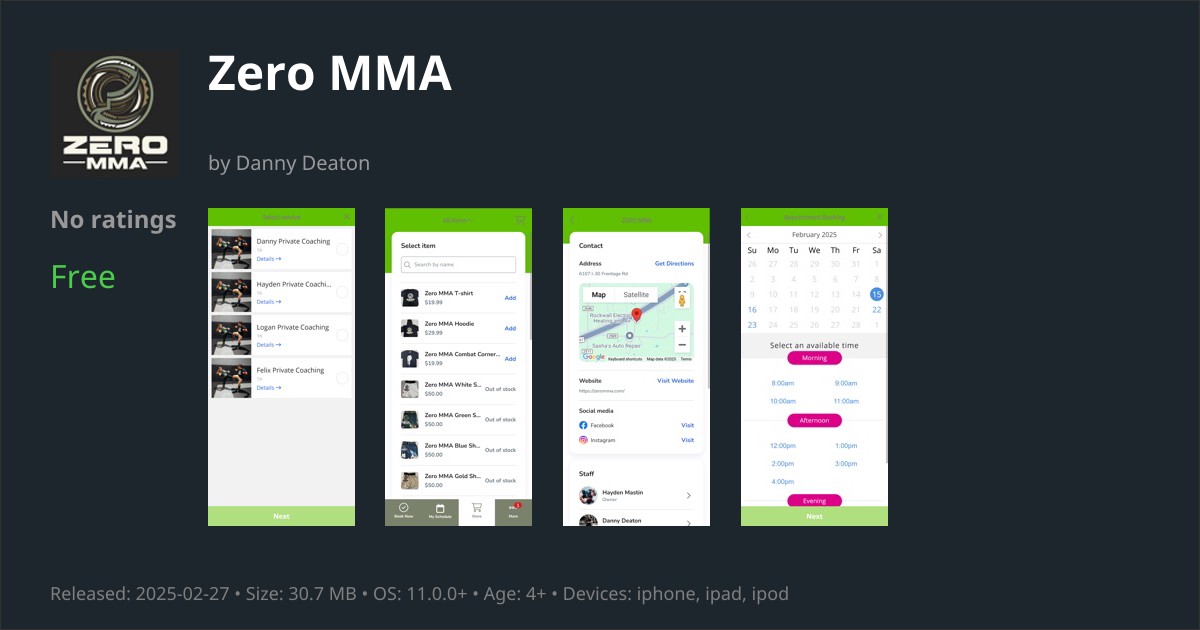 Zero MMA App for iPhone - Download