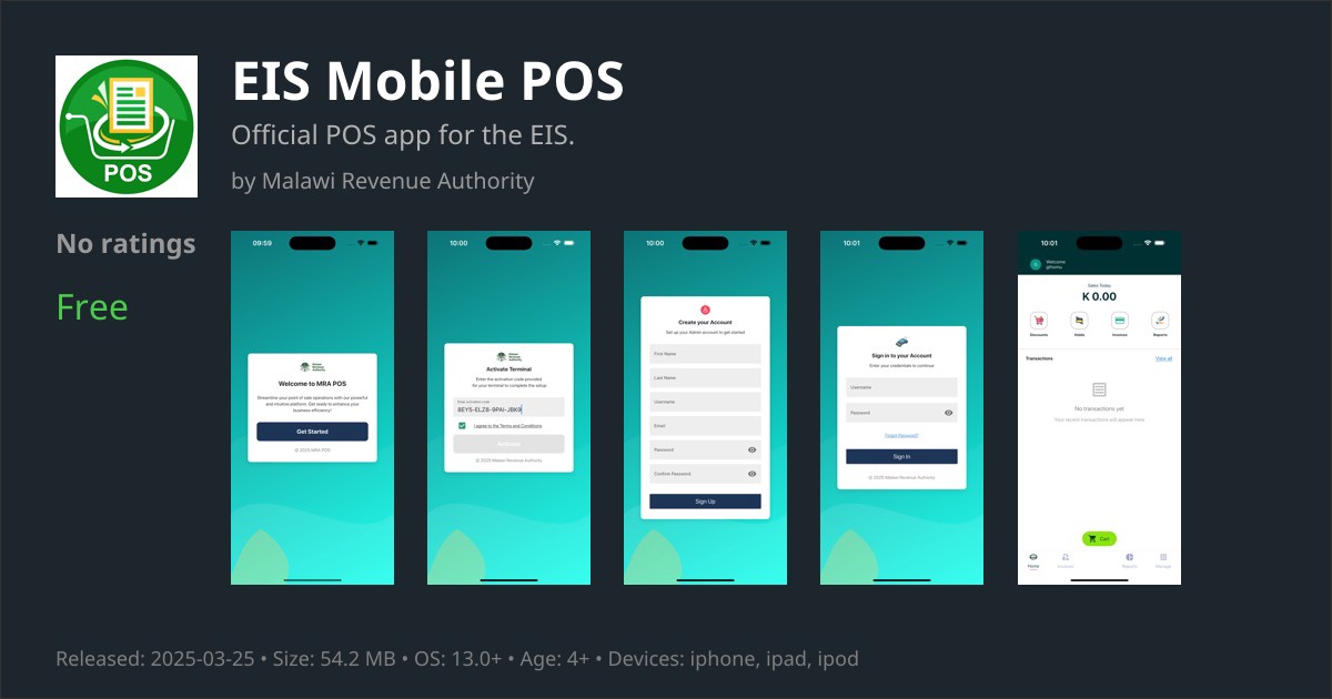 EIS Mobile POS App for iPhone - Download