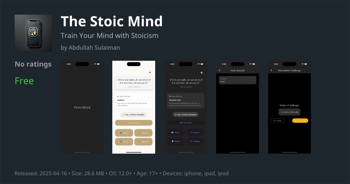The Stoic Mind App Reviews – Features, Alternatives & User Ratings
