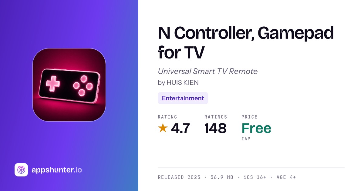N Controller, Gamepad for TV app for iPhone — Download
