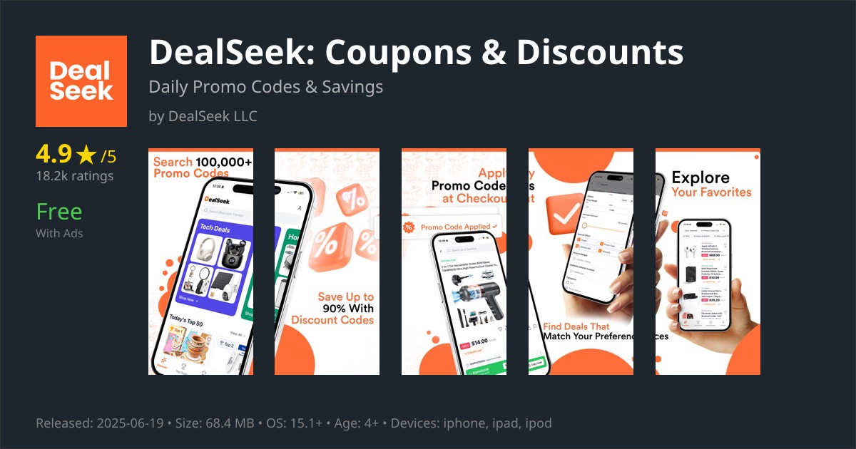 DealSeek - Coupons, Promo Codes & Discounts