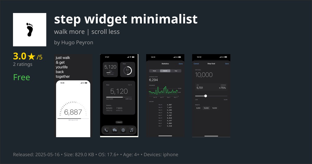 step widget minimalist App Reviews – Features, Alternatives & User Ratings