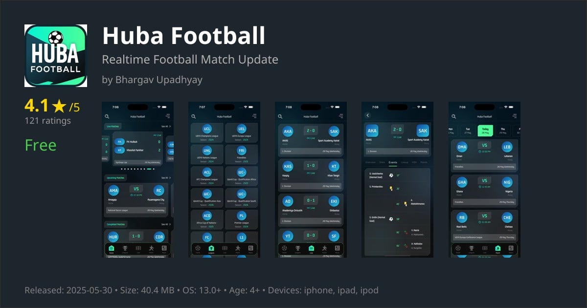 Huba Football app for iPhone — Download