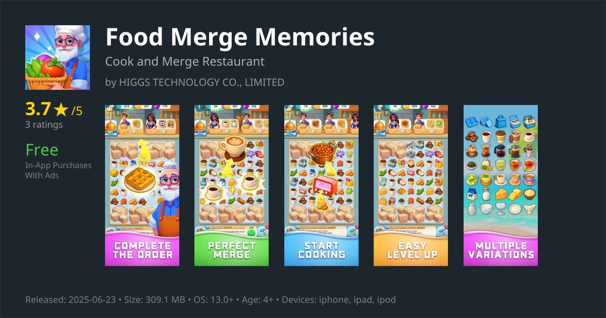 Food Merge Memories Game Reviews – Features, Pricing & User Ratings