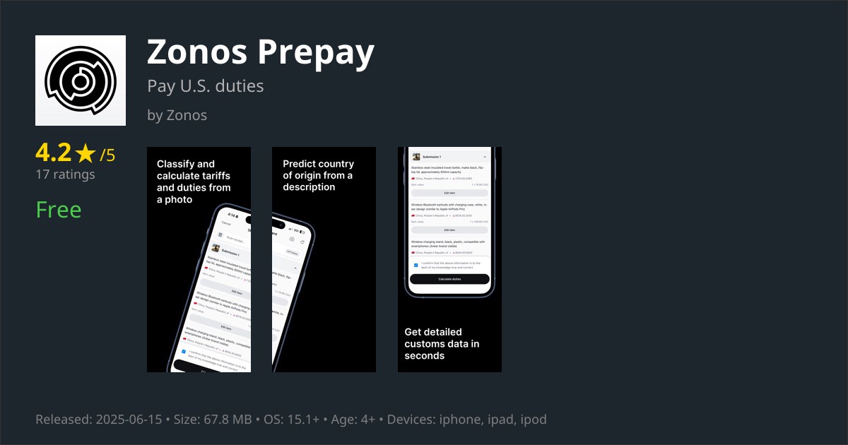 Zonos Prepay - US Duty Payment & Customs