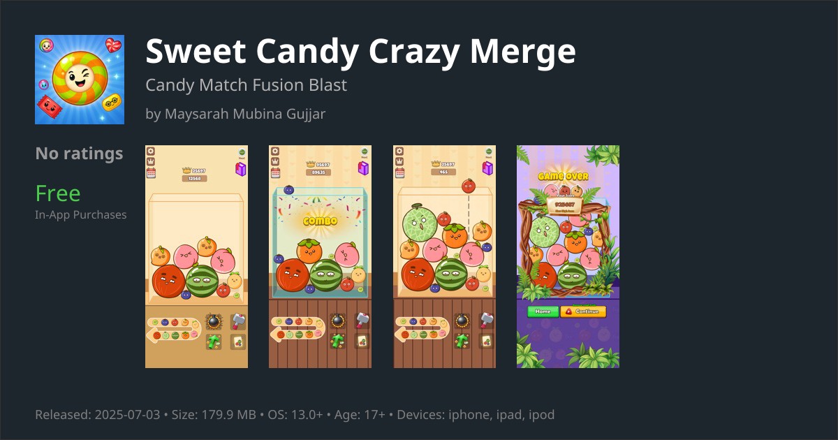 Sweet Candy Crazy Merge Game Reviews – Features, Pricing & User Ratings