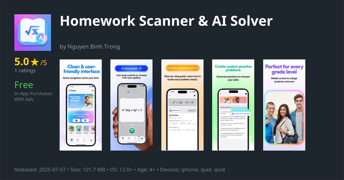 Homework Scanner & AI Solver App Reviews – Features, Pricing & User Ratings