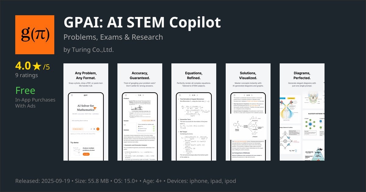 GPAI: AI STEM Copilot - Study Helper, Solver, Visualizer