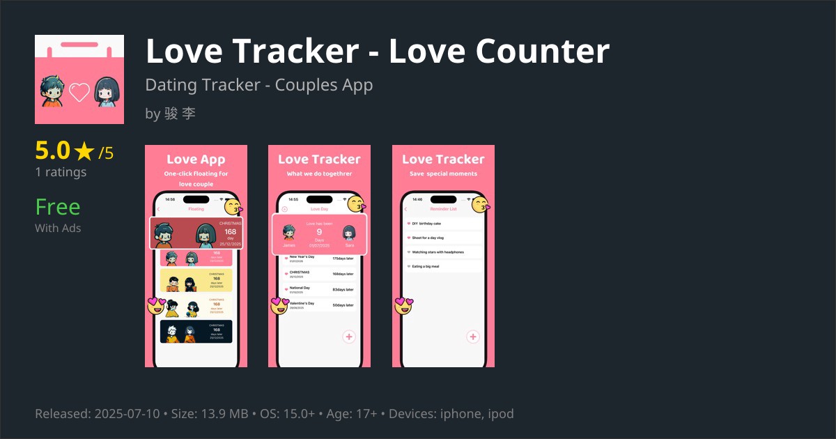 Love Tracker App Reviews – Features, Alternatives & User Ratings