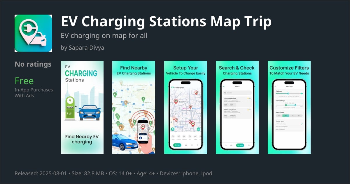 EV Charging Stations Map Trip app for iPhone - Download