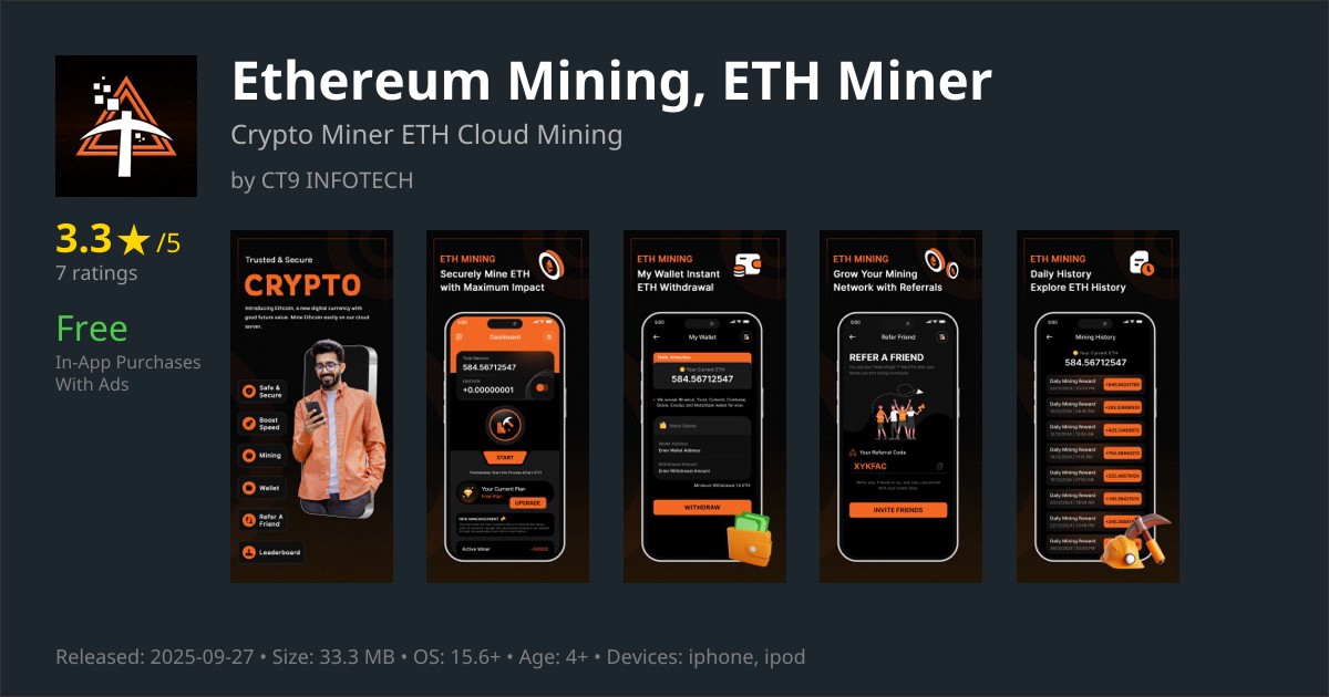 Ethereum Mining, ETH Miner App Reviews – Features, Pricing & User Ratings