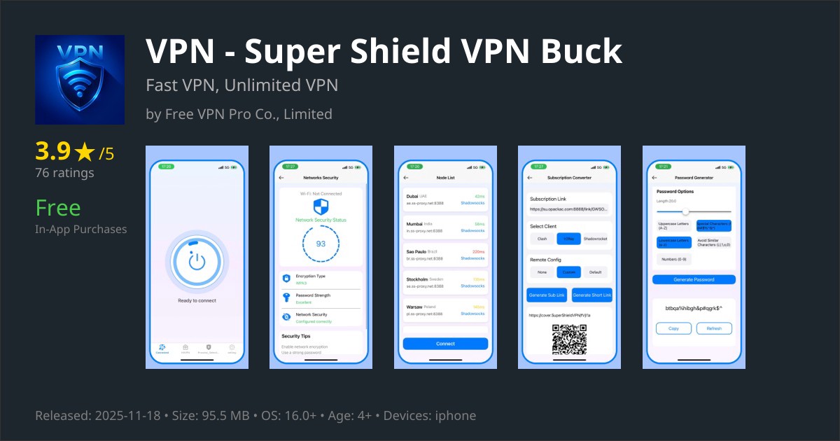 VPN - Super Shield VPN Buck: Secure VPN | AppsHunter