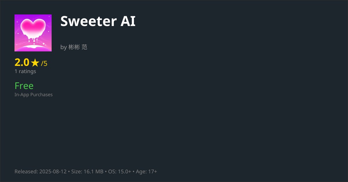 Sweeter AI App Reviews – Features, Pricing & User Ratings