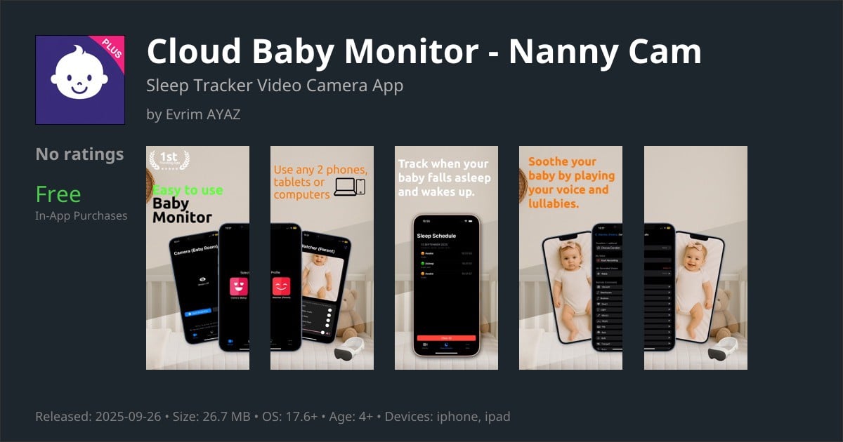 Cloud Baby Monitor app for iPhone — Download