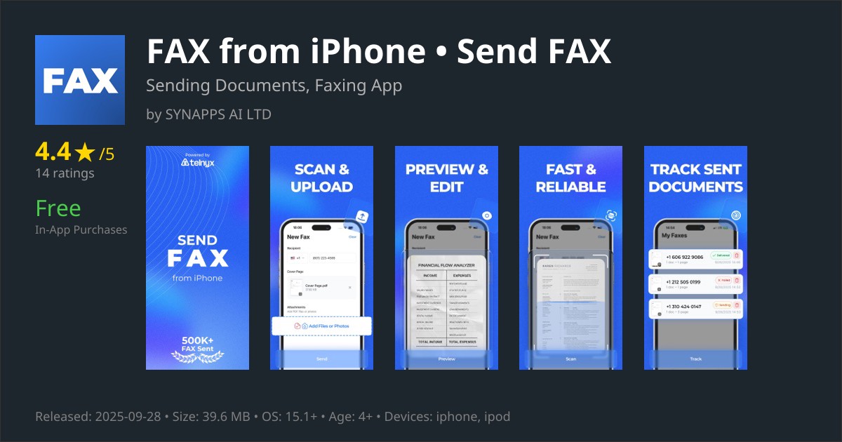 FAX from iPhone App Reviews – Features, Pricing & User Ratings