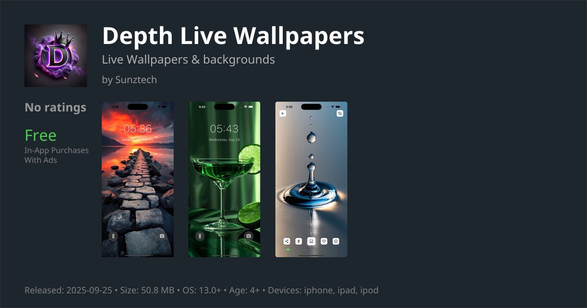 Depth Live Wallpapers App for iPhone - Download
