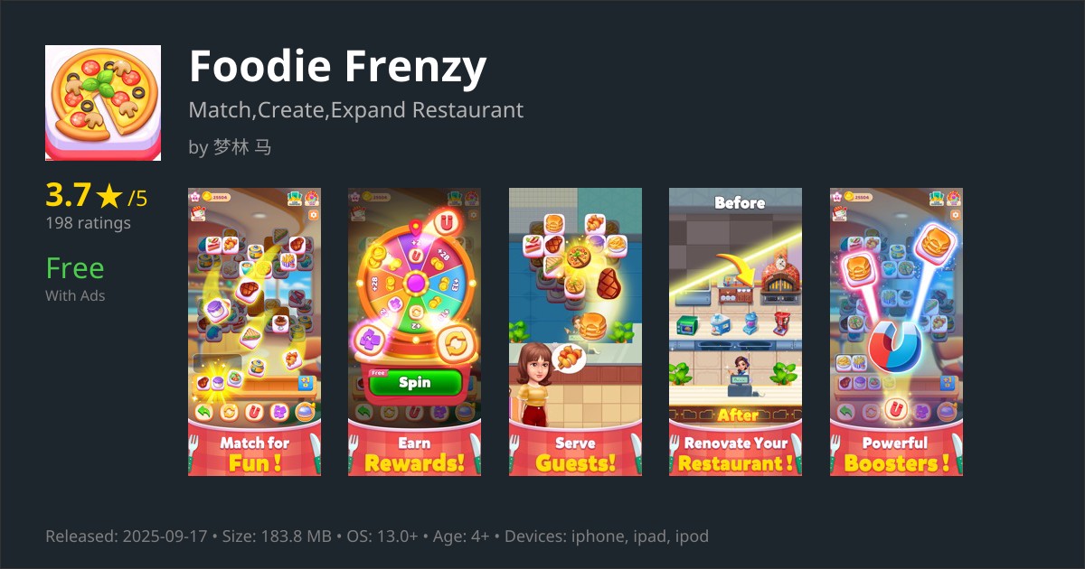 Foodie Frenzy - Match-3 Restaurant Game | AppsHunter