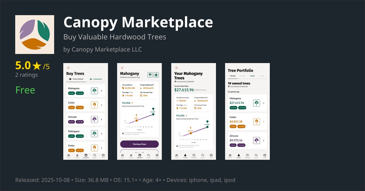 Canopy Marketplace App for iPhone - Download