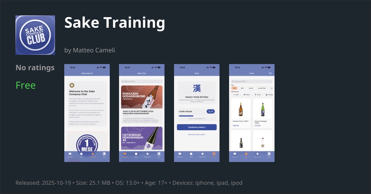 Sake Training App Reviews – Features, Alternatives & User Ratings